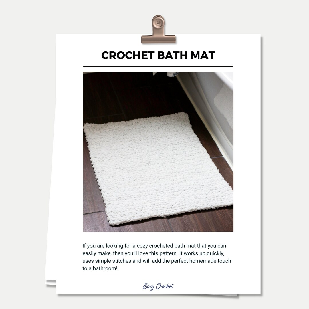 CROCHET PATTERN - Bath Mat + Bathroom Rug Crochet Pattern + Beginner ...