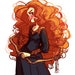 Disney Brave Princess Merida Red Hair Silver Pendant Necklace Jewelry ...