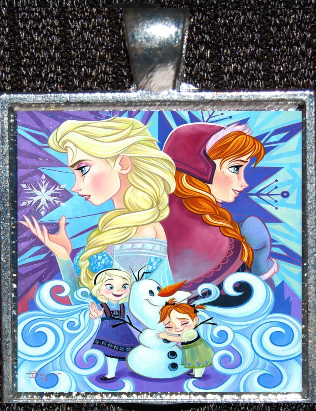 Disney Frozen Queen Elsa Princess Anna Silver Pendant Necklace Jewelry ...