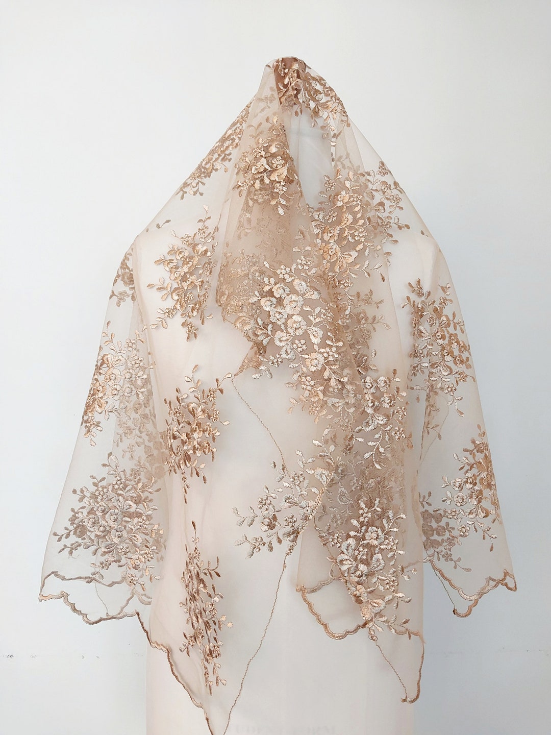 Gold Lace Bridal Capelet Gold Veil Delicate Lace Bridal Shrug Bolero ...