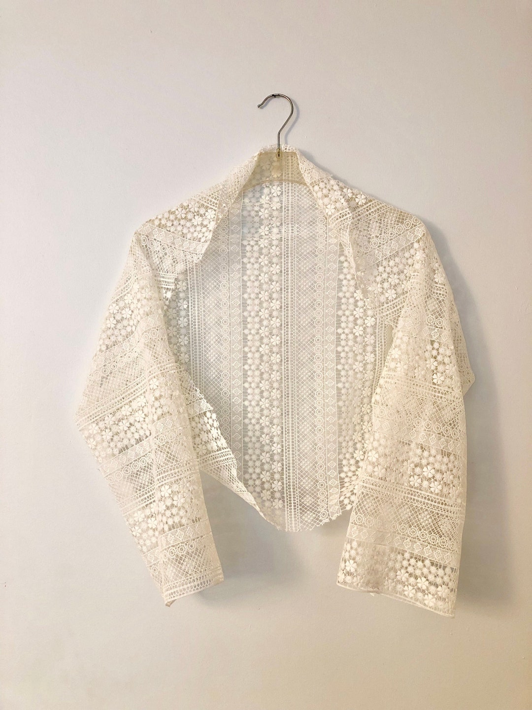 Lace Bridal Shrug - Ivory White Lace Bridal Shrug - French Delicate ...