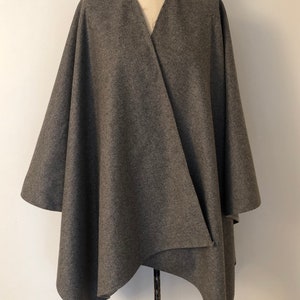 Grey Wool Cape - Mens Gray Oversized Poncho Man Kimono - Winter Blanket ...