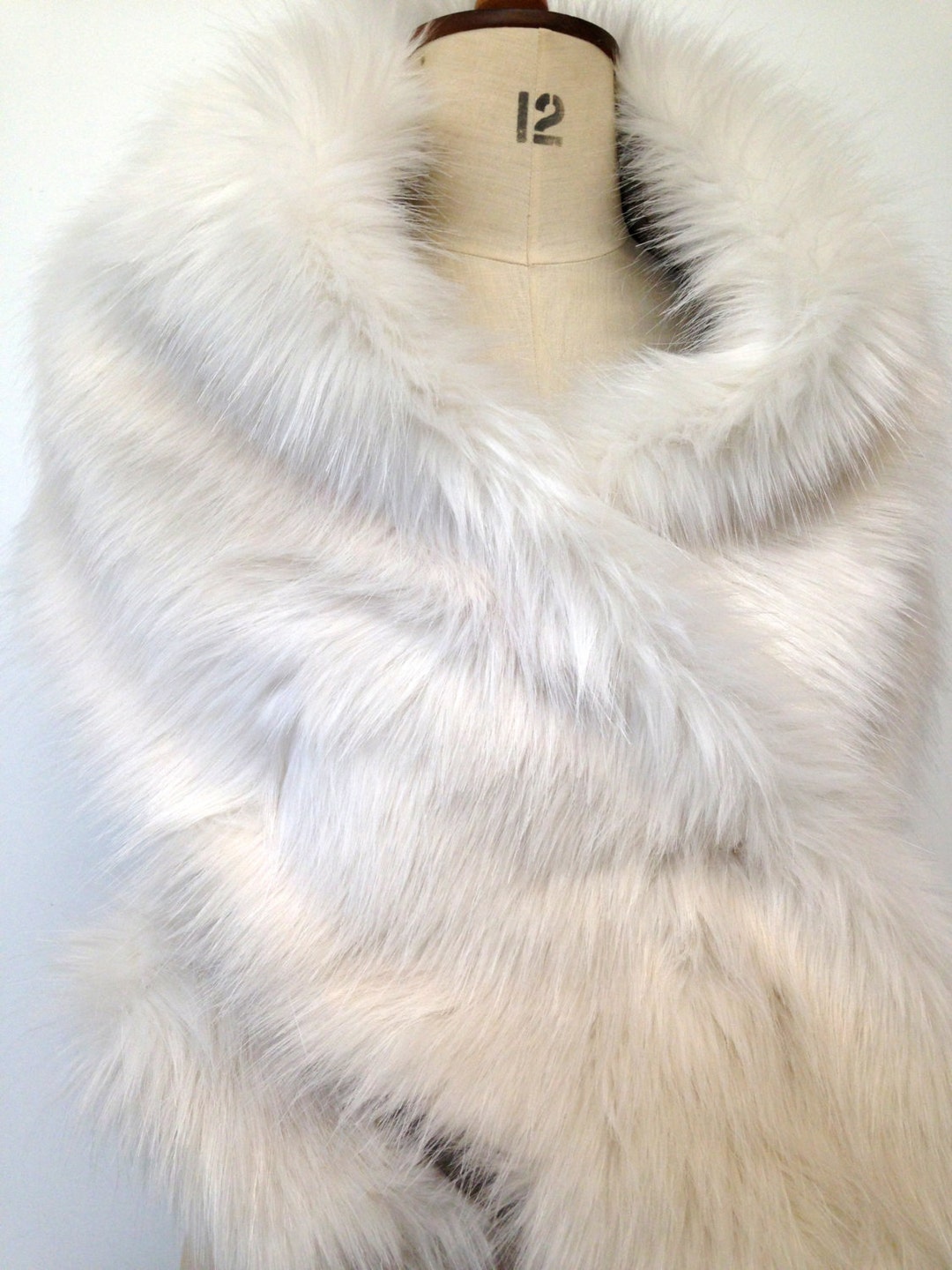 Ivory Fur Stole - Wedding Stole Ivory Faux Fur Shawl - Ivory Fur Bridal ...