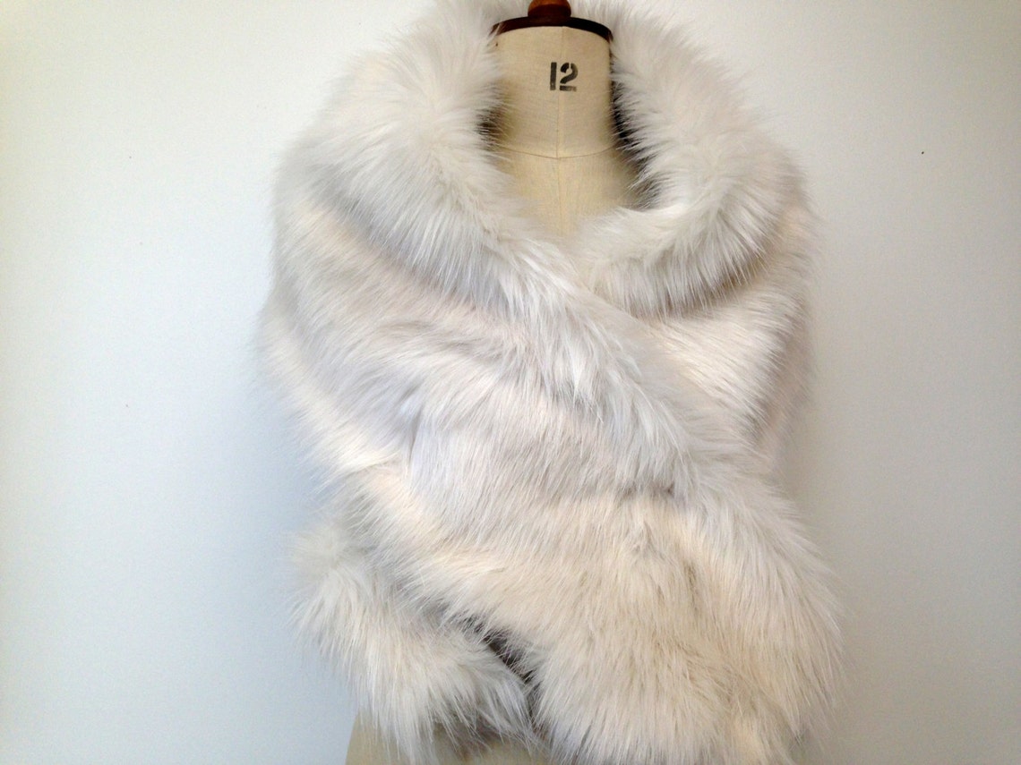 Ivory Fur Stole Wedding Stole Ivory Faux Fur Shawl Ivory - Etsy