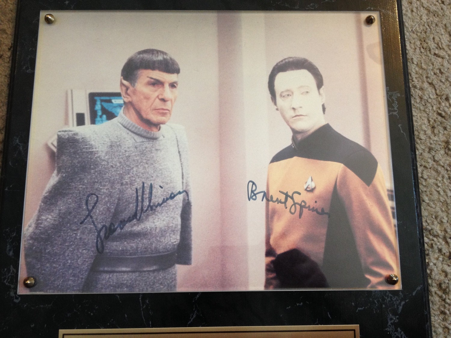 Star Trek Spock & DATA Autographed Photo Plaque With COA - Etsy