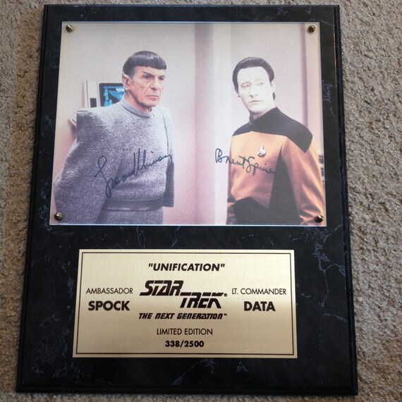Star Trek Spock & DATA Autographed Photo Plaque With COA - Etsy