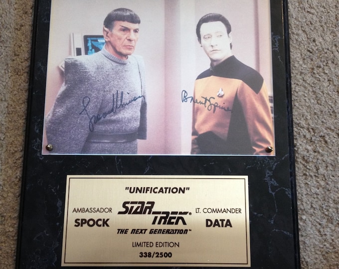 Star Trek Spock & DATA Autographed Photo Plaque With COA - 338/2500 - Etsy