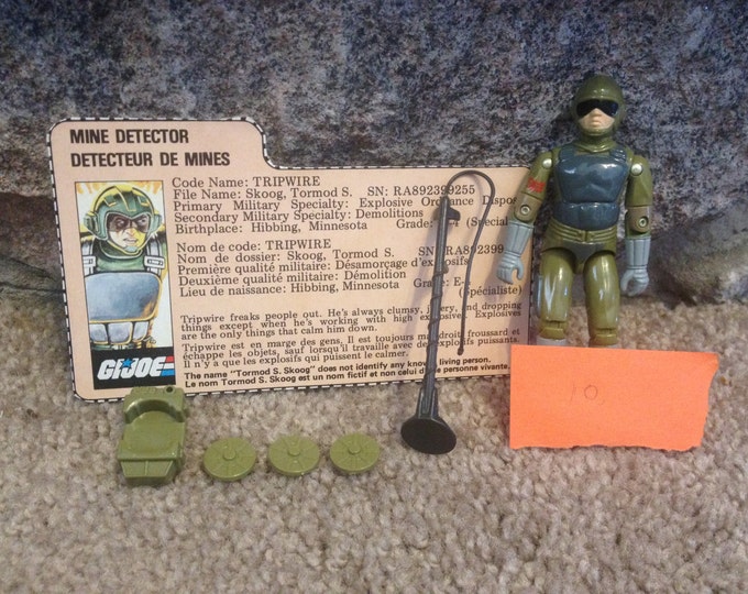 GI Joe Mine Detector " Trip Wire " Action Figure Complete With File ...