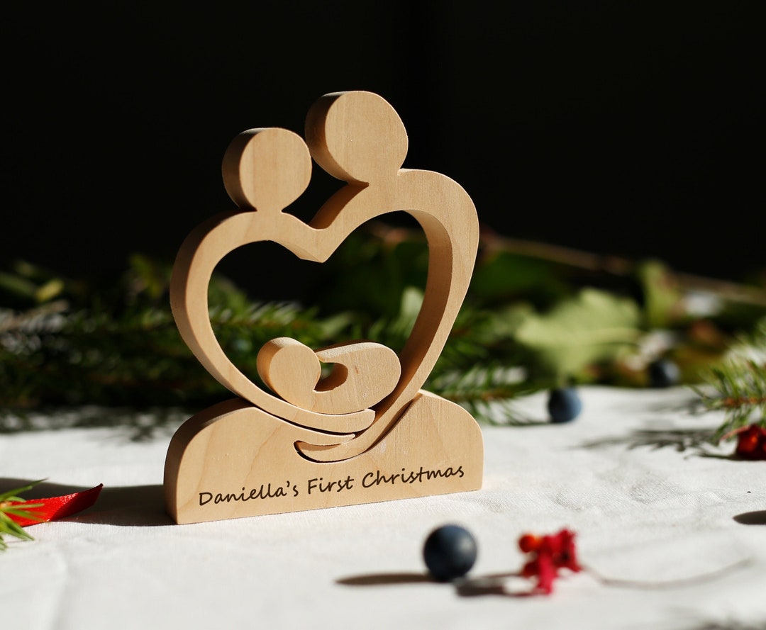 First Time Parents Gift Personalized New Mom Dad Gift Wooden Family ...