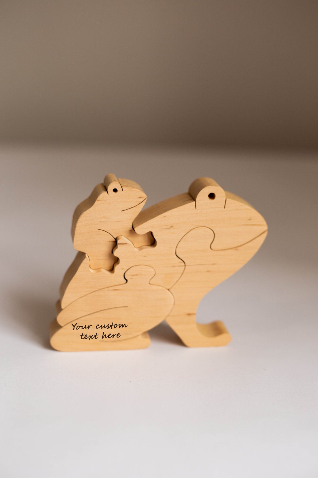 Gift for Granny Grandpa Grandma Personalized Wooden Frog Jigsaw Puzzle ...