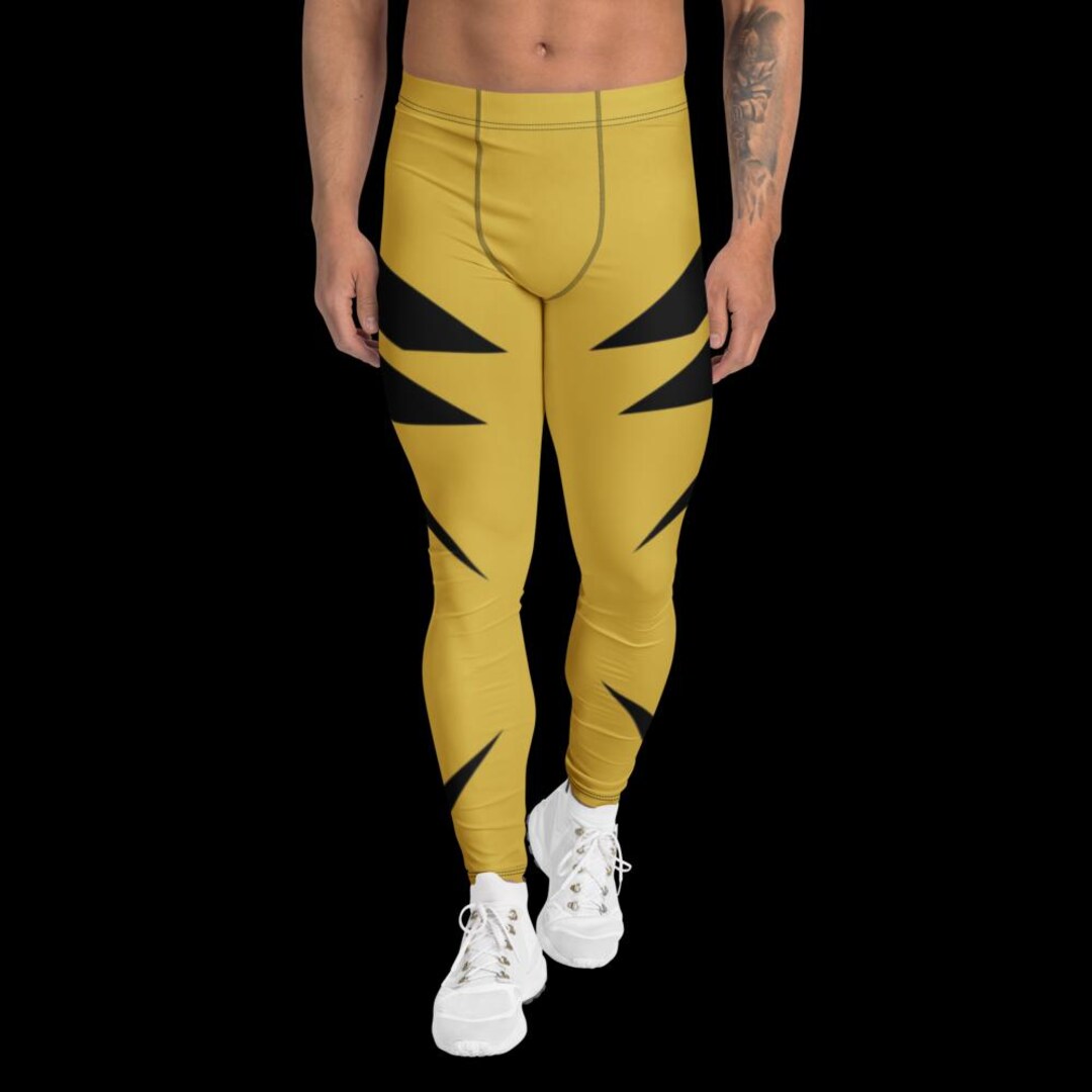 Men's Gold Thunder Leggings: Performance Compression Tights - Etsy
