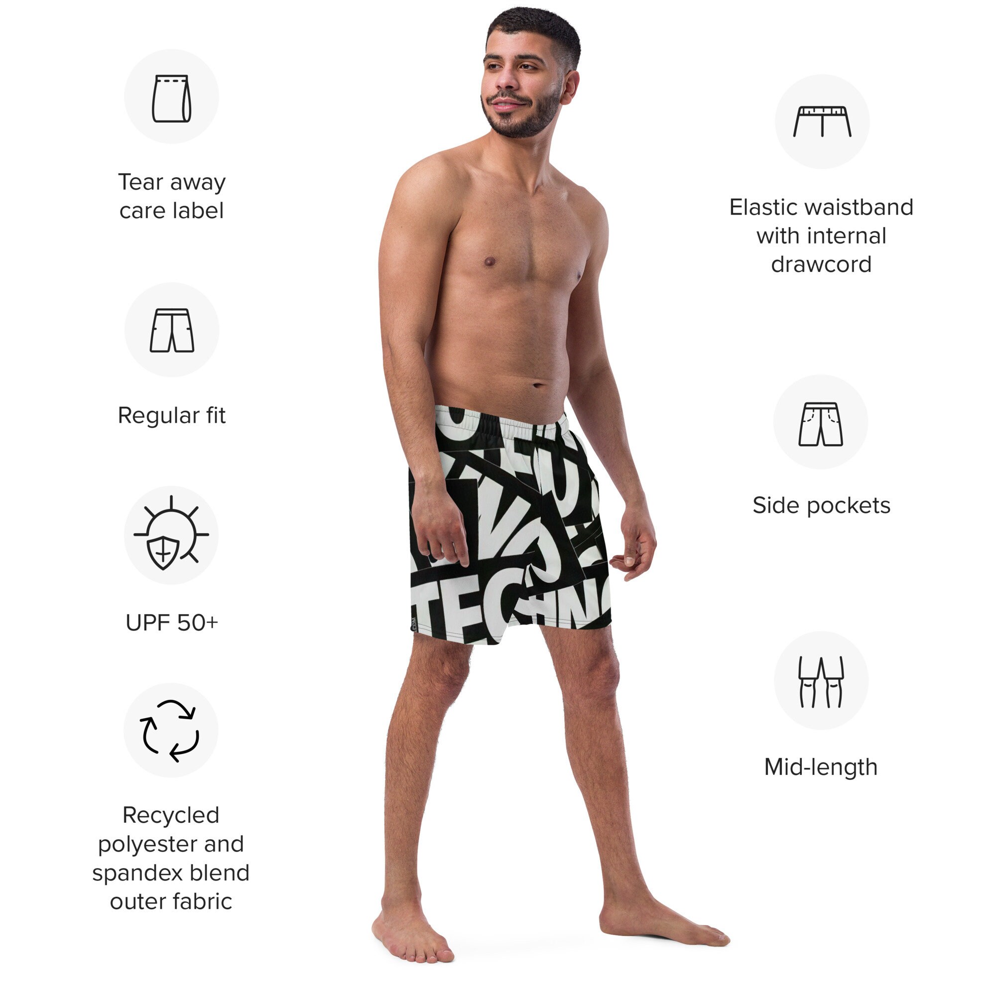 Techno Men's Swim Trunks Swim Shorts, Board Shorts, Beachwear, Swim ...