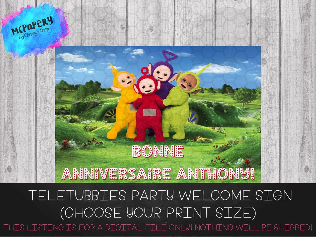 Teletubbies Party Welcome Sign Teletubbies Birthday - Etsy UK