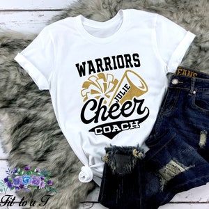 Personalized Cheer Coach T-shirt, Custom Name Cheerleading Tee, Spirit ...
