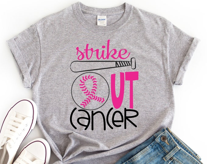 Great Cancer Baseball Tee Strike Out Cancer Save Second Base Shirt Tournament October Breast ...