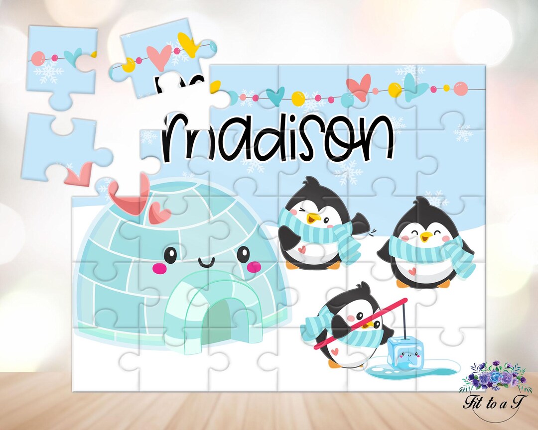 Personalized Penguin Jigsaw Puzzle for Kids, Stocking Stuffer, Gifts ...