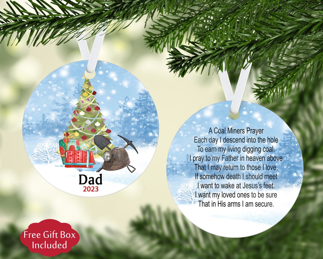 Personalized Coal Miner Christmas Ornament, Coal Miner's Prayer ...