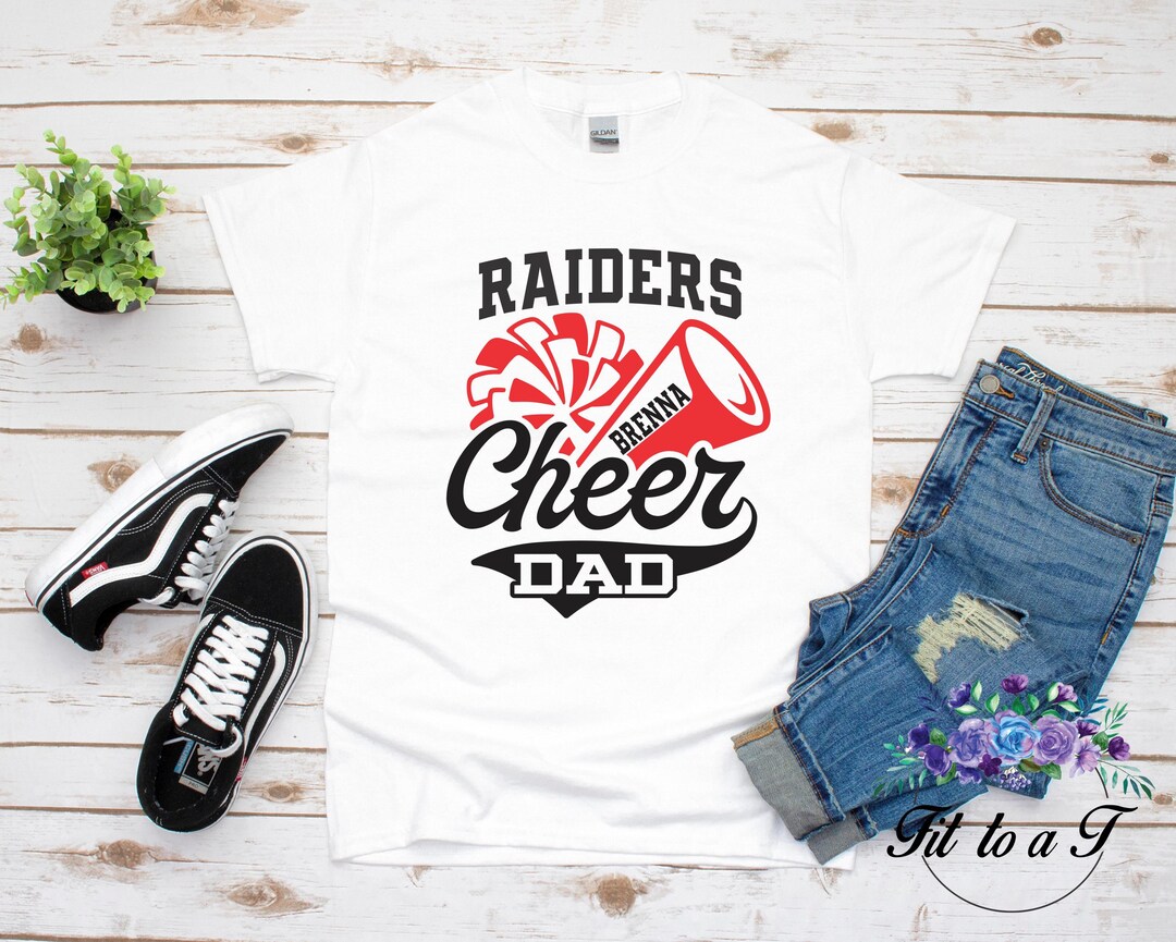 Personalized Cheer Dad T-shirt, Mascot Name, Cheerleading Apparel ...