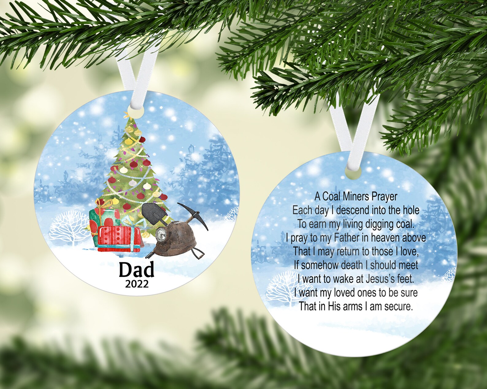 Personalized Coal Miner Christmas Ornament Coal Miner's - Etsy