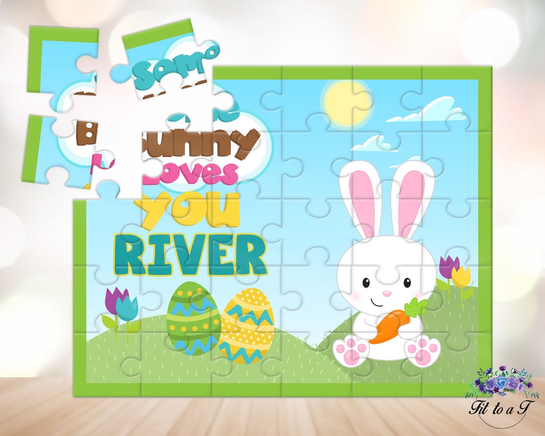 Personalized Easter Bunny Puzzle, Gifts for Kids, Boys Easter Jigsaw ...