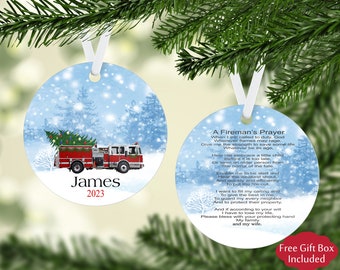 Fire Department Christmas Tree Ornament Firefighter Gift - Etsy