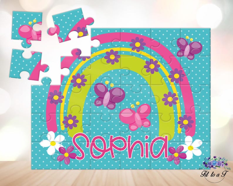 Personalized Rainbow Puzzle, Learning Toys, Custom Name Jigsaw ...