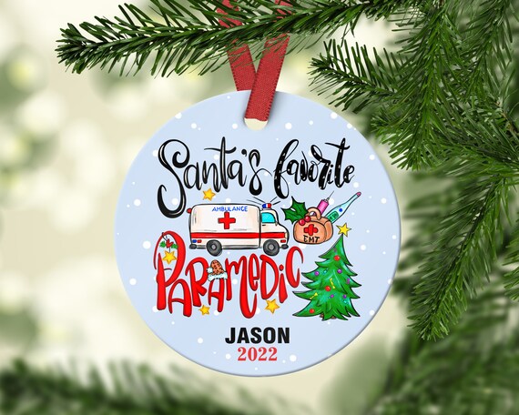 Santa's Favorite Paramedic Christmas Ornament Gifts for - Etsy