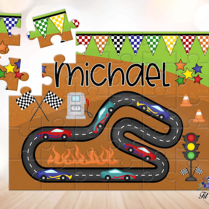 Name Puzzles Race Cars - Etsy