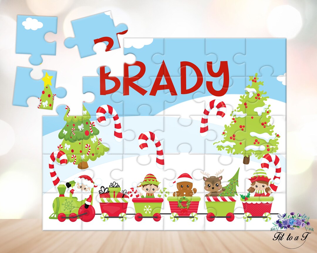 Personalized Kids Christmas Puzzle, Stocking Stuffer, Learning Toys ...