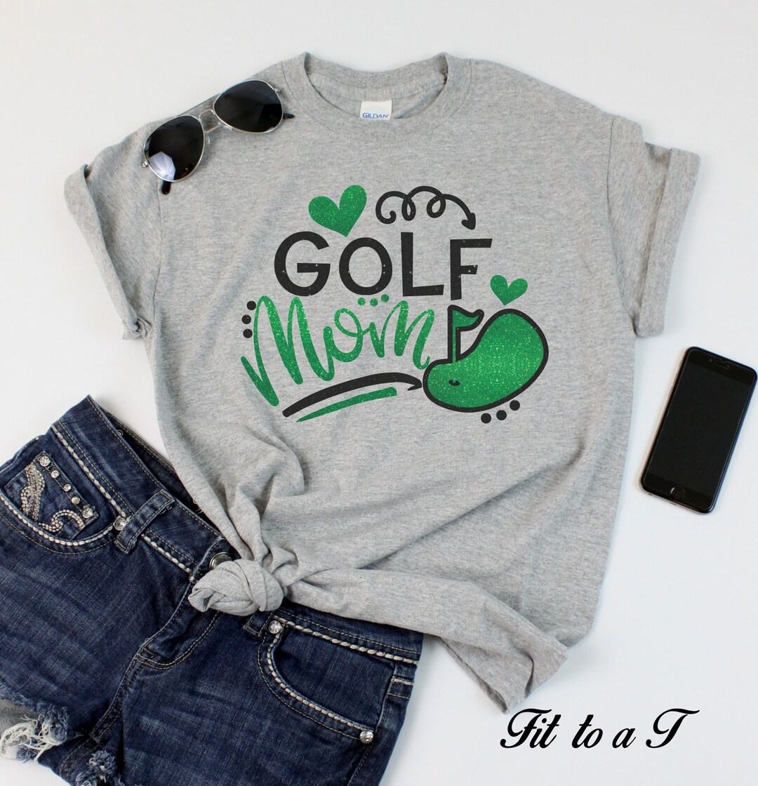 Golf Mom T-shirt, Golf Shirt, Golf Tees, Glitter Golf Mom Shirt, Spirit ...
