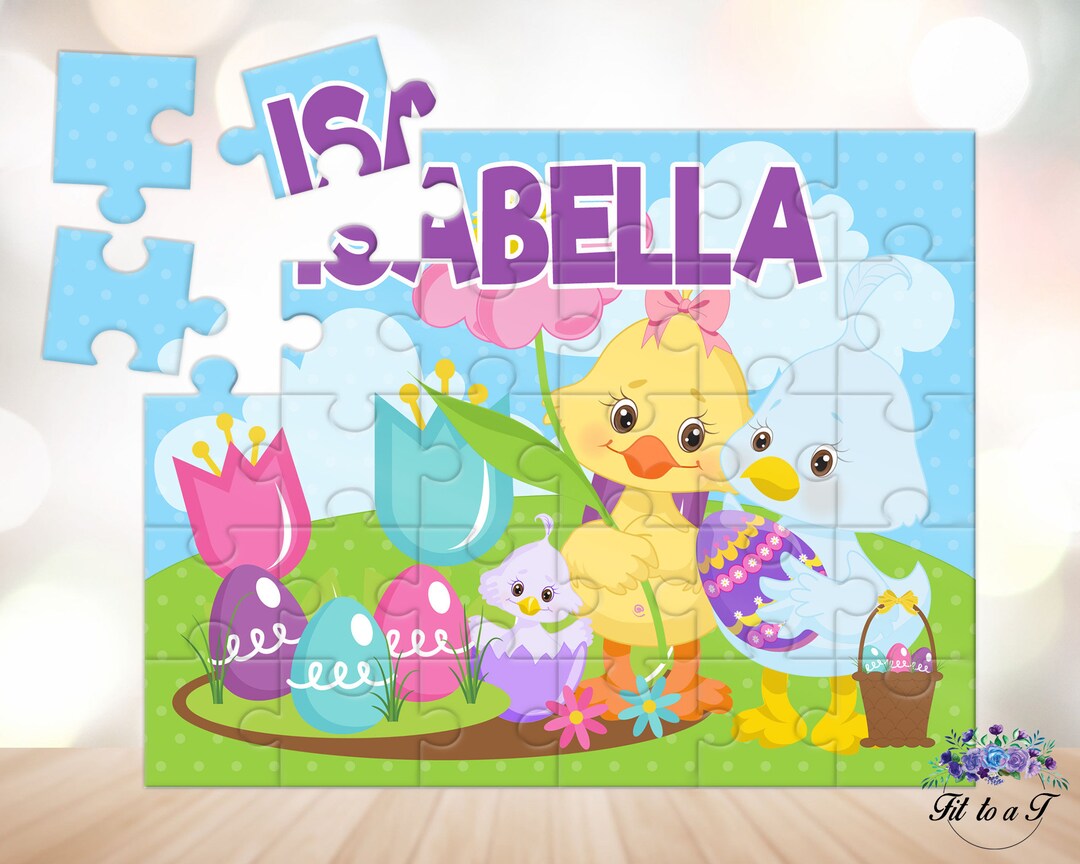 Personalized Easter Chick Puzzle, Learning Toys, Basket Stuffers ...