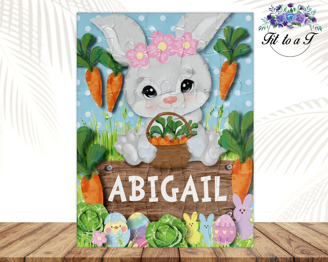 Personalized Easter Bunny Puzzle, Educational Toys for Kids, Children's ...