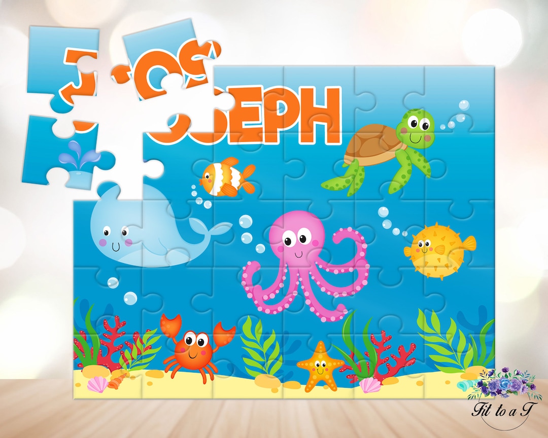 Personalized Under the Sea Jigsaw Puzzle, Educational Toys, Party ...