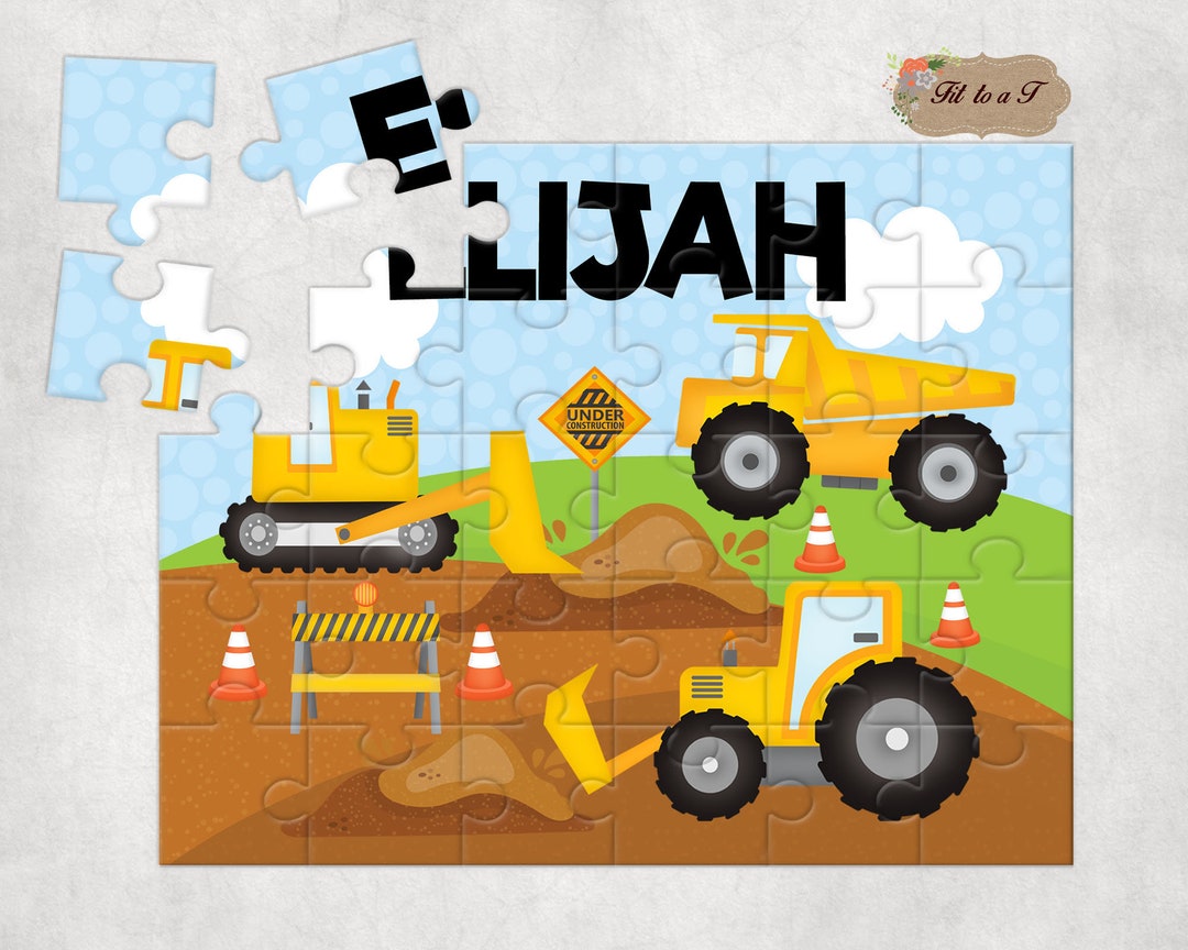 Personalized Construction Jigsaw Puzzle, Learning Toys, Personalized ...