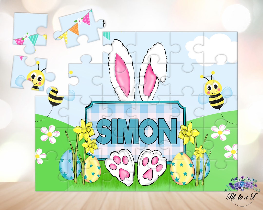 Personalized Boys Easter Puzzle, Learning Toys, Children's Easter Bunny ...
