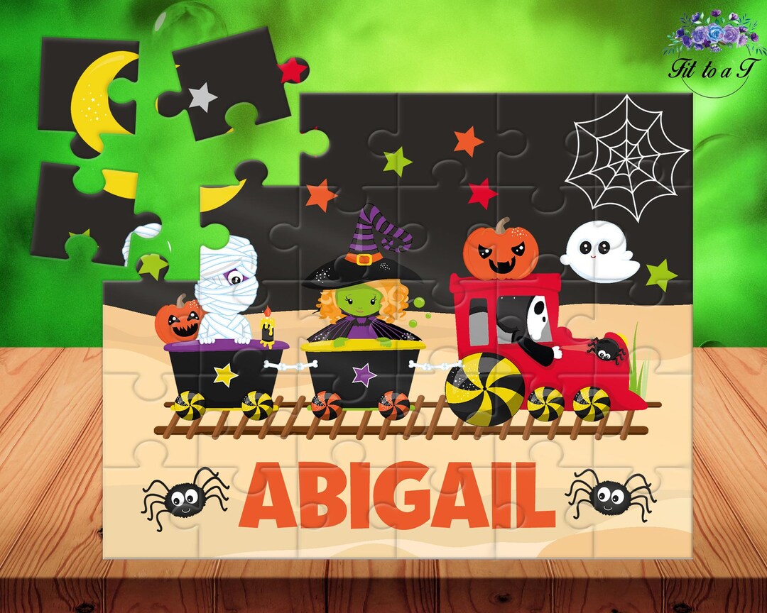 Personalized Halloween Puzzle, Custom Name Jigsaw, Party Favors, Trick ...