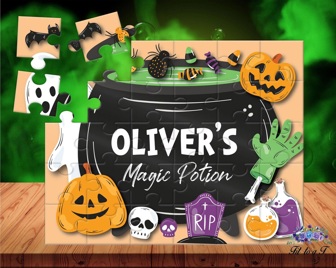Personalized Halloween Jigsaw Puzzle, Gifts for Kids, Party Favors ...