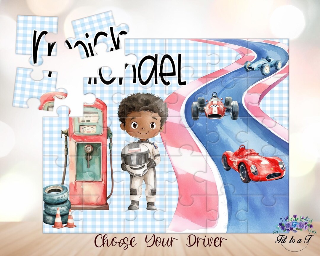 Personalized Kids Racing Jigsaw Puzzle, Race Track Party Favors, Easter ...