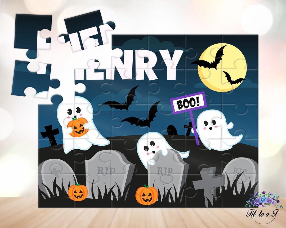 Personalized Kids Halloween Jigsaw Puzzle, Gifts for Kids, Halloween ...