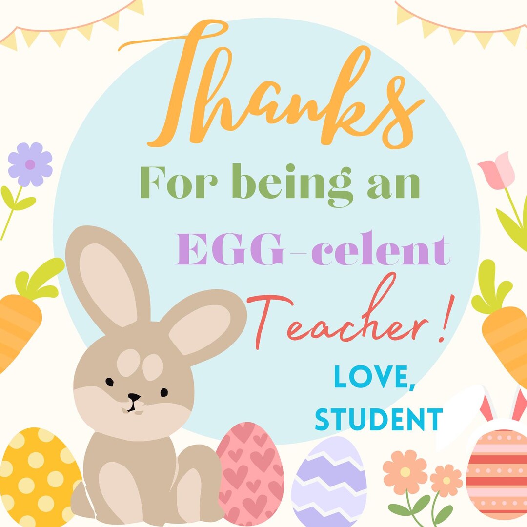 Easter Gift Tag Egg-cellent Canva Template Digital Download - Etsy