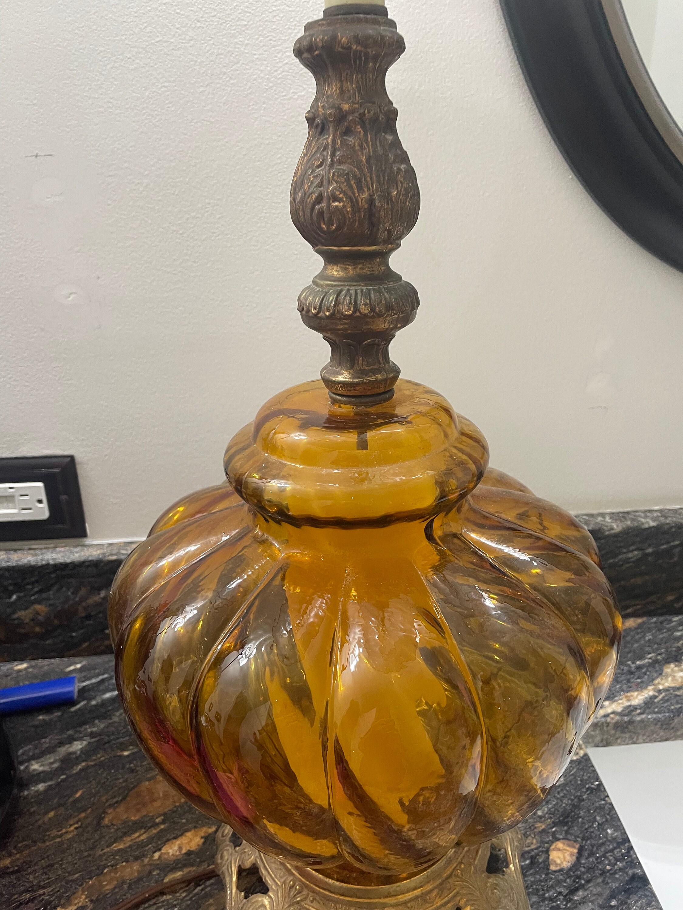 Vintage EF EF Industries Amber Lamps - Etsy