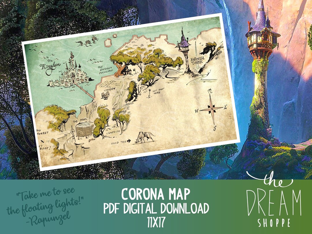 Tangled Corona Map Printable Digital Download PDF 11X17 - Etsy