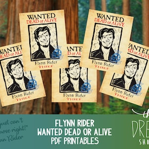 Tangled Flynn Rider Wanted Dead or Alive Printables • Digital Download ...