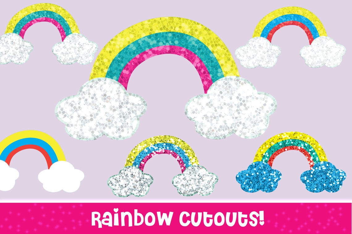 Rainbow Cutouts Digital Print Trolls Party Decor - Etsy