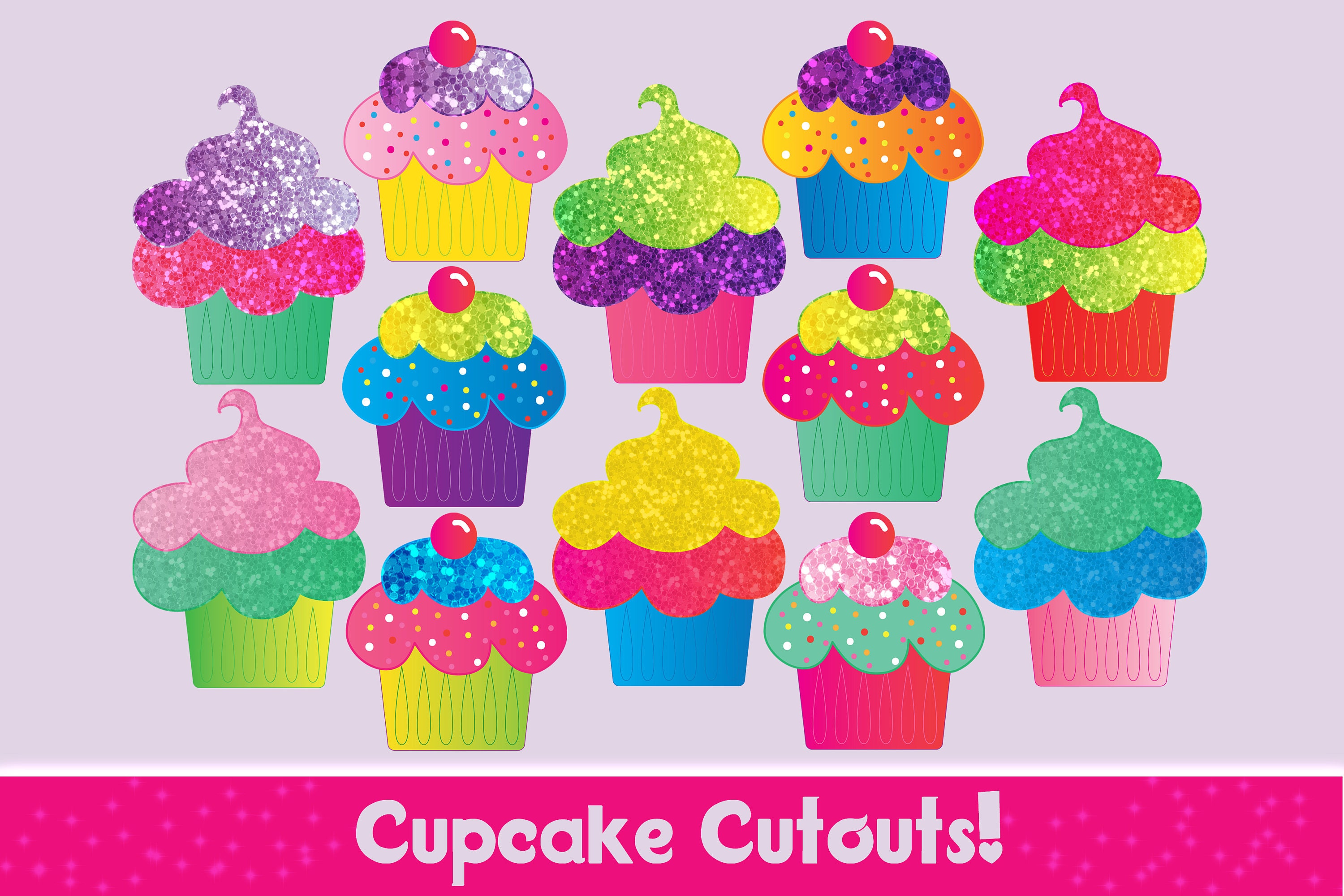 Cupcake Cutouts Digital Print Trolls & Cupcake Party | Etsy