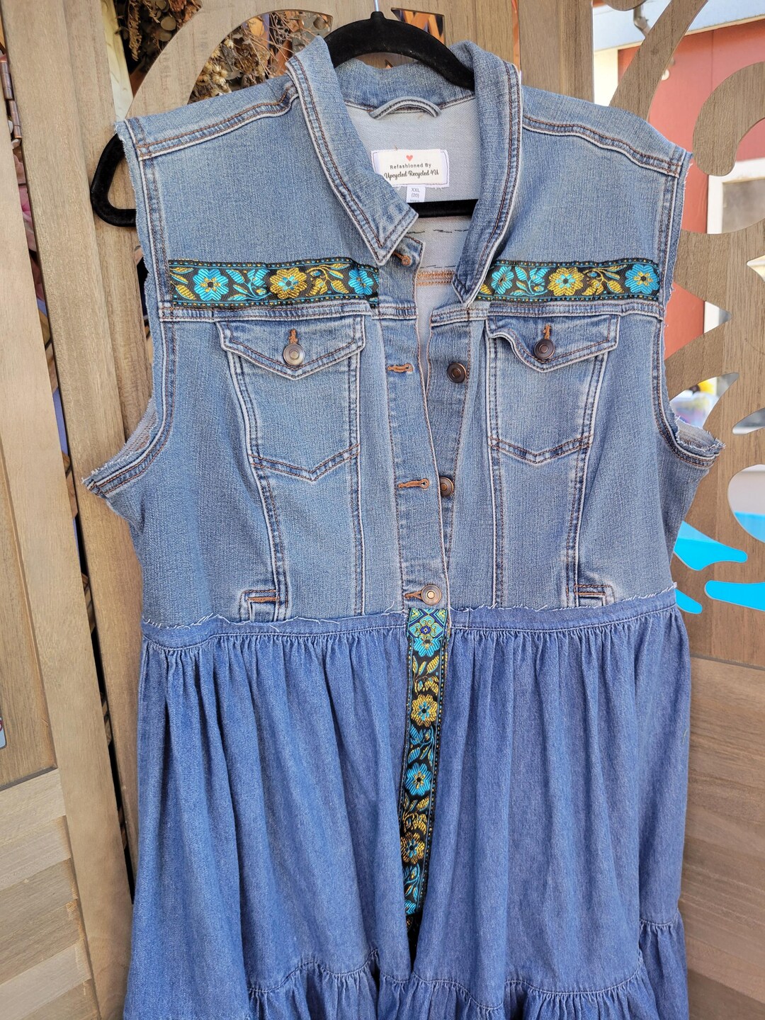 Long Denim Robe Duster & Upcycled One of a Kind Size XL-XXL Plus - Etsy