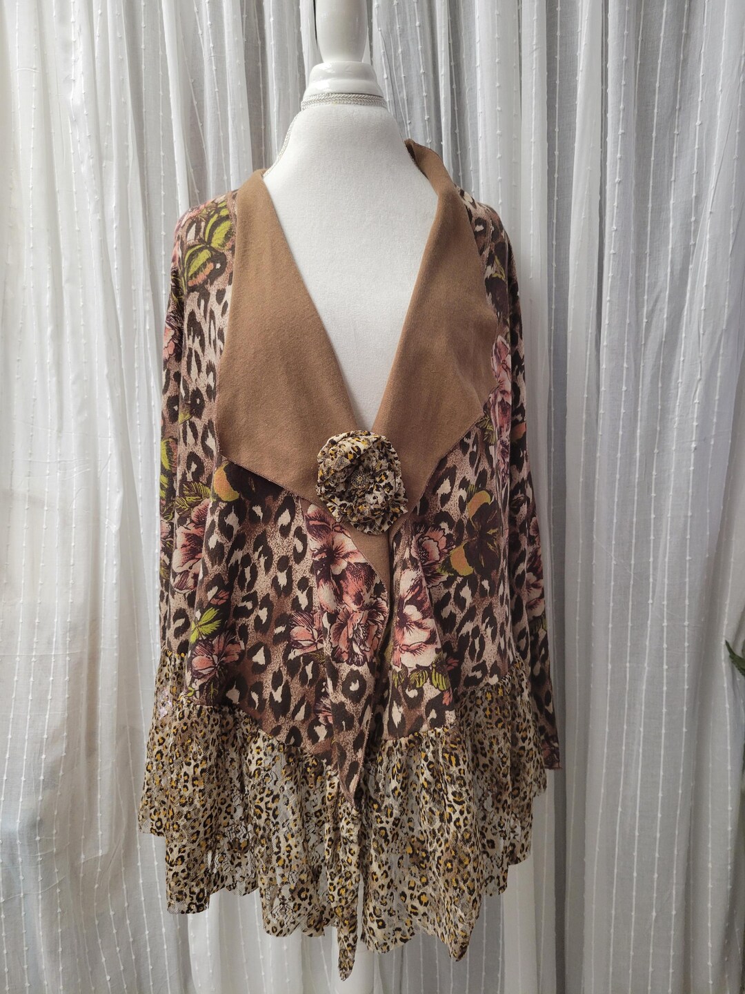 Animal Print Upcycled Wrap Jacket One Size - Etsy