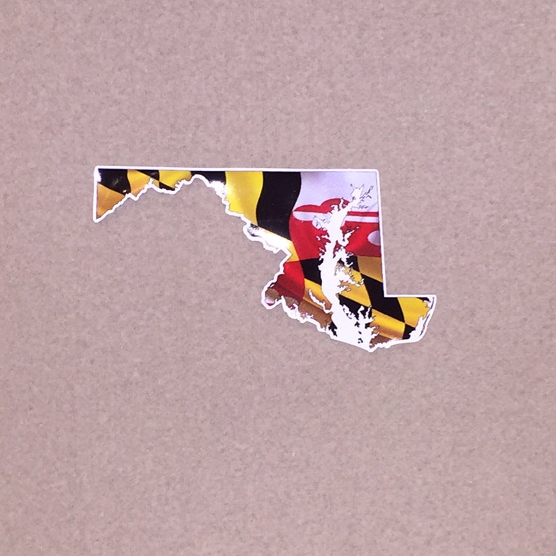 Maryland Flag In State Vinyl Decal 5 FREE SHIPPING | Etsy