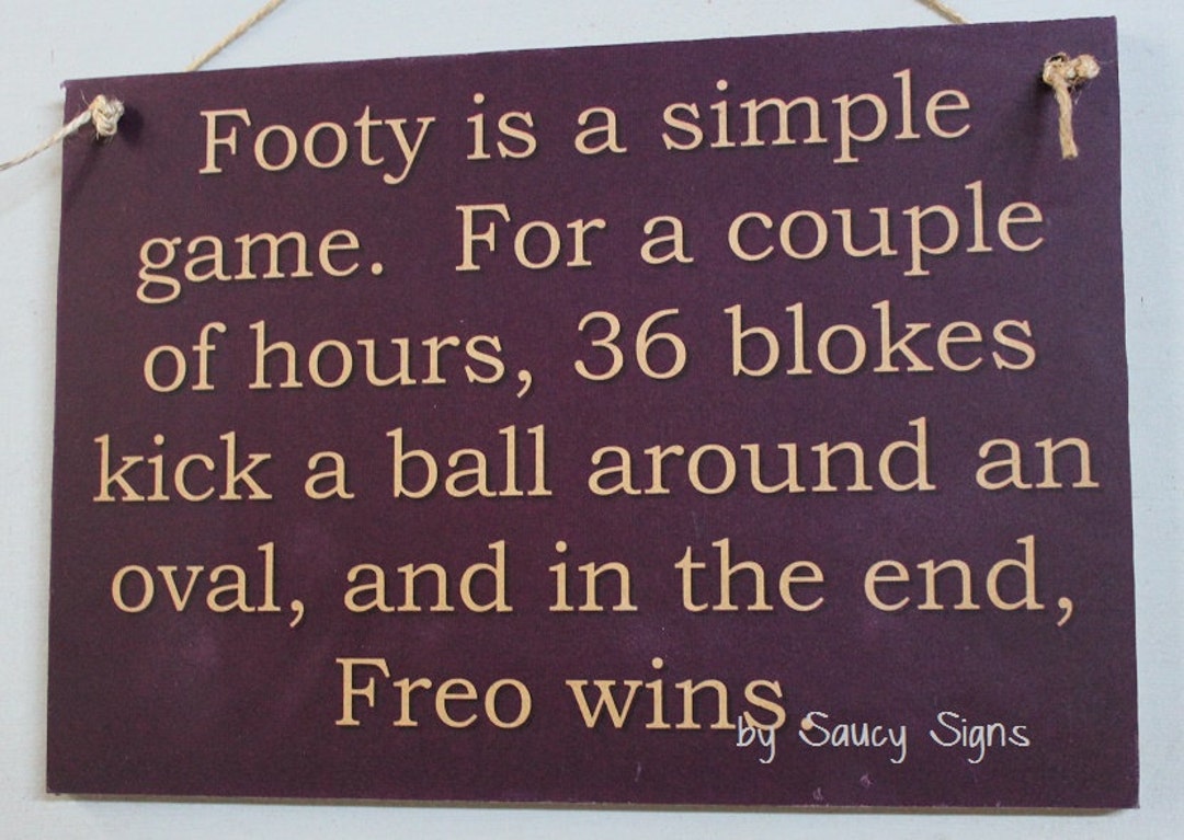 Freo Fremantle Dockers Simple Game Sign Aussie Rules Footy Football ...
