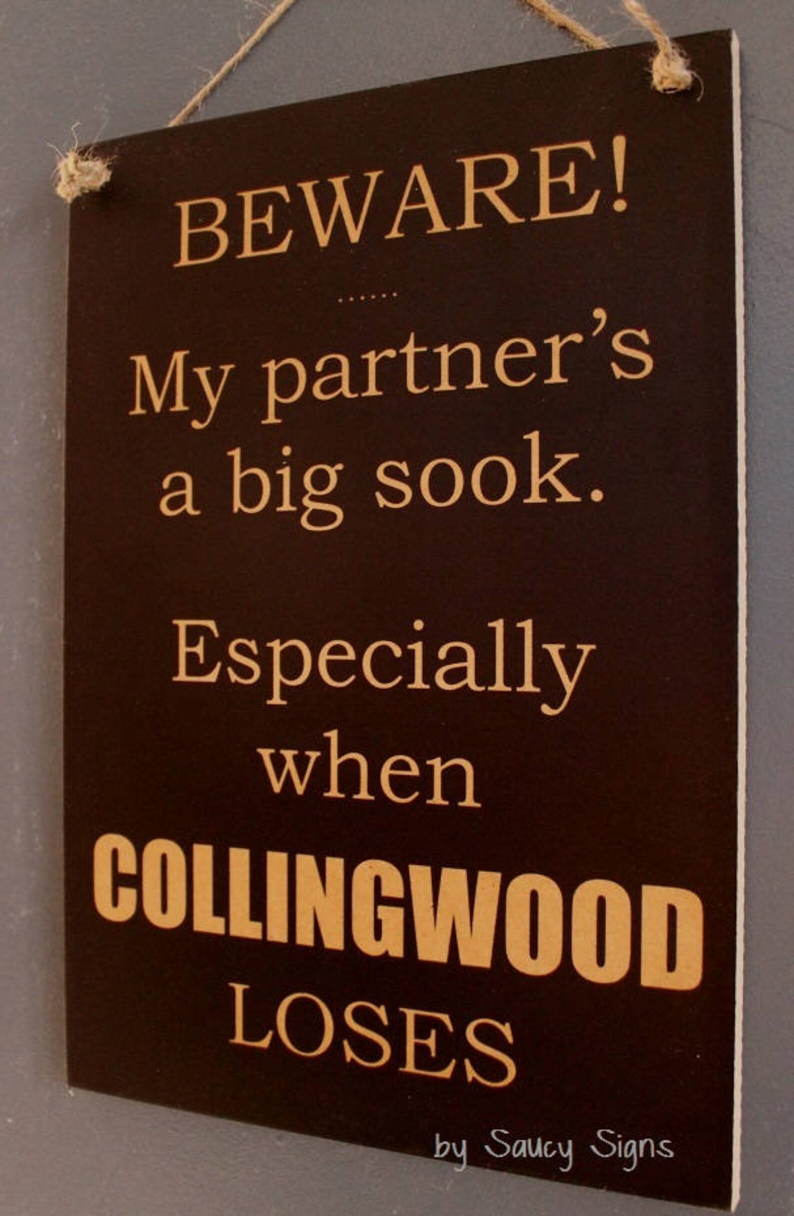 Collingwood Magpies Sooky Partner Sign Aussie Rules Footy - Etsy Australia
